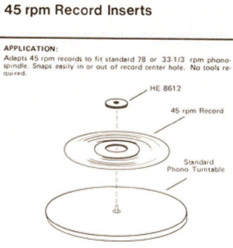 Package of 100 Yellow 45 rpm 7" Record Plastic Adapter Snap-In Inserts ...