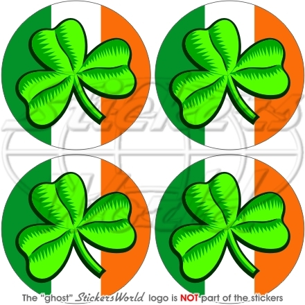 IRELAND Eire IRISH Flag SHAMROCK Roundels 50mm (2") Vinyl Stickers ...