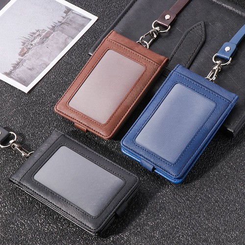 Bank Credit Card Name Badge Holder Work Card Holder PU Leather ID ...