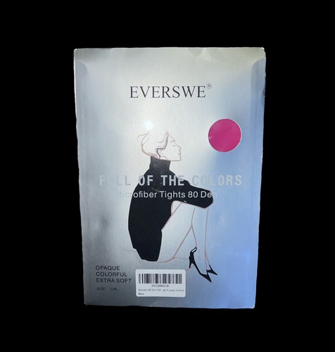 Everswe Microfiber 80 Denier Vintage Tights - Pink Fuchsia - Size L/XL ...
