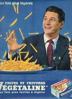 PUBLICITE ADVERTISING 1961 VEGETALINE Frites et Fritures avec Robert ...
