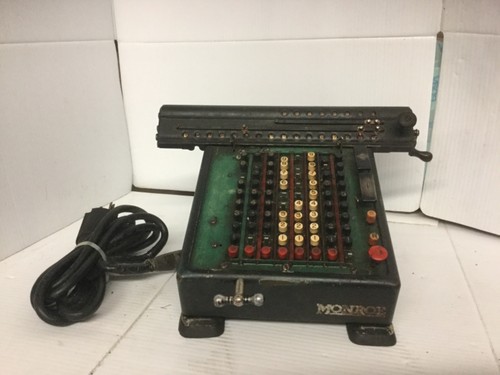 Vintage Monroe High Speed Adding Calculator Hand Crank and Electric ...