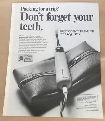 Squibb Broxodent Traveler print ad 1967 vintage retro 1960s electric ...