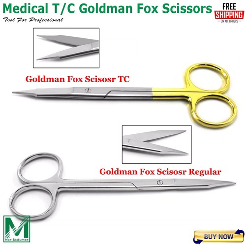 Surgical Goldman Fox Scissors Curved TC 13cm Tungsten Carbide Tissue Suture Cut | eBay