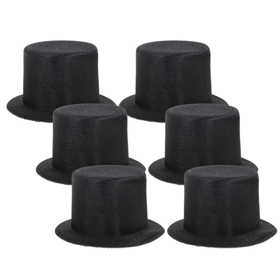 6pcs Miniature Top Hat Mini Doll Hats Mini Snowman Hats Craft ...