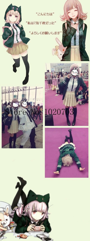 Danganronpa Chiaki Nanami Cosplay Costume Clothes with backpack Bag ...