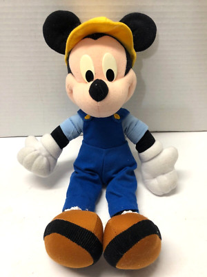 Disney Mickey Mouse CONSTRUCTION WORKER 13" Vintage Plush Figure | eBay