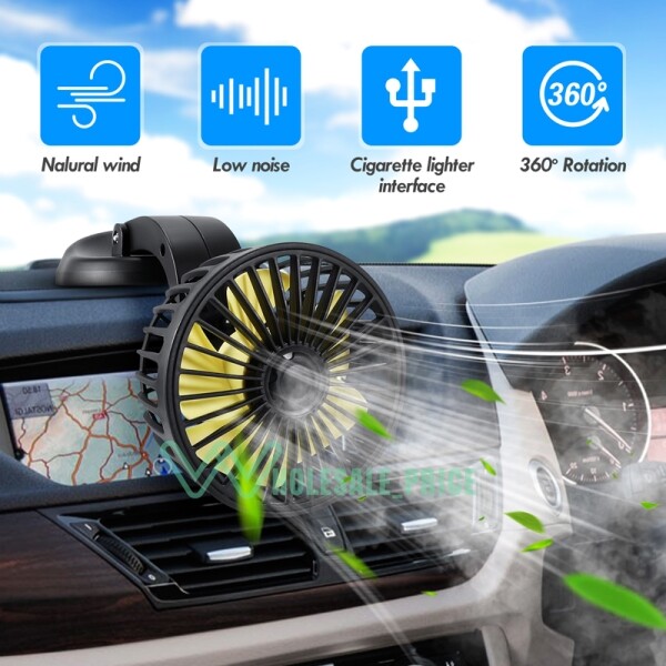 Electric Auto Car Van Cooling Fan Dashboard Air Con Cooler 1/2 Head ...