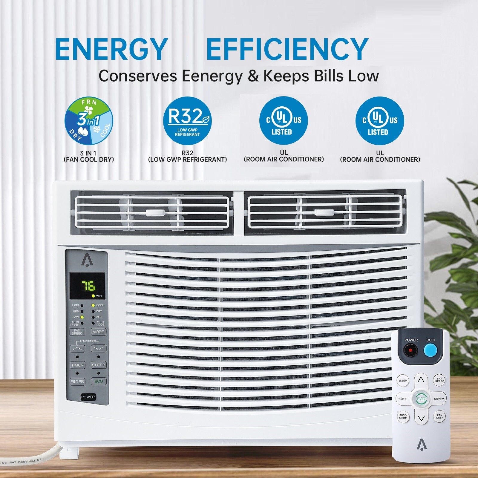 Air Conditioners Window Unit, 6000/8000/10000 BTU Smart Window AC Unit ...