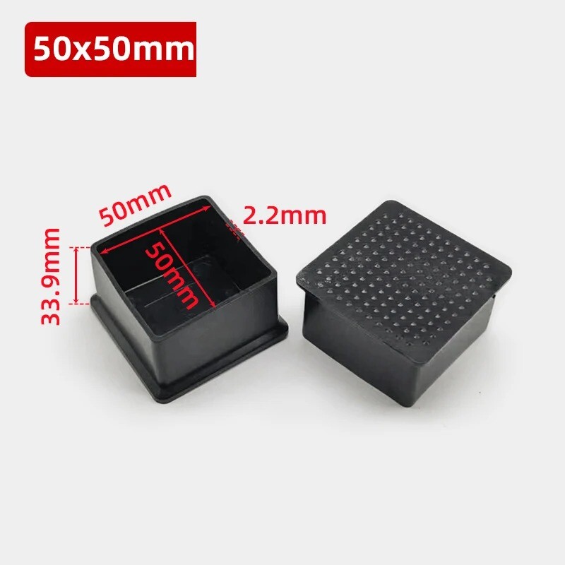 Square Chair Leg Caps Anti-Slip Rubber Chair Tips Table Chair Floor ...