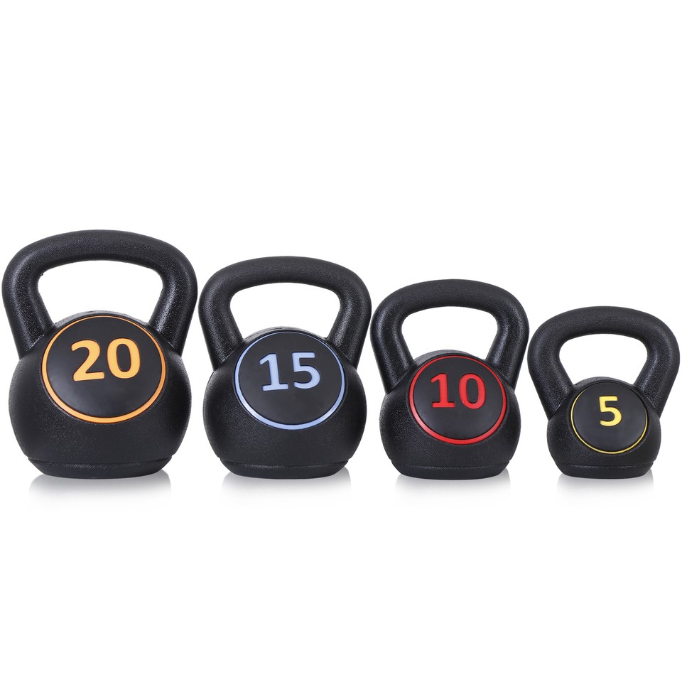 Kettlebell Set 4 Piece Strength Training KettleBells Weight Set 5,10,15 ...