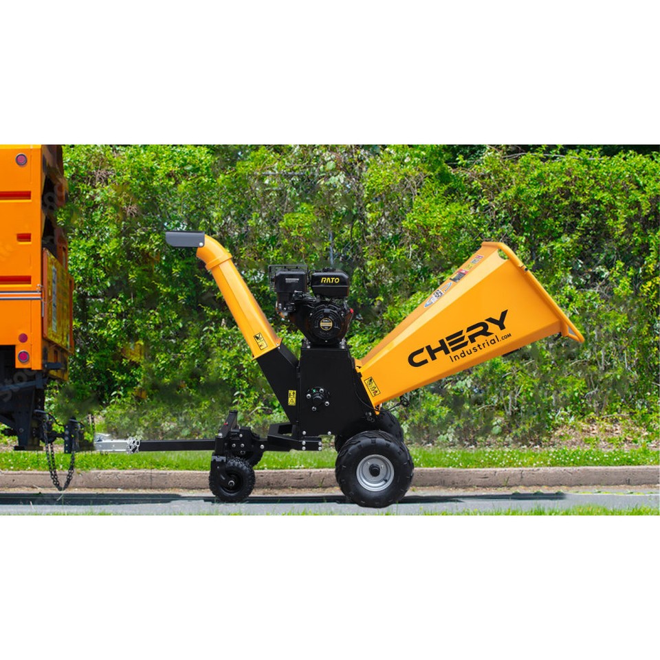 6" 420cc/15HP Gas 4-Wheel Wood Chipper Shredder Mulcher w/Tow Bar And ...