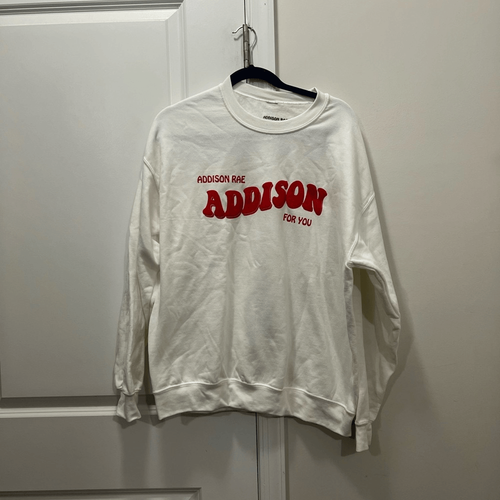 Addison Rae White For You Crewneck Sweatshirt Size Large | eBay