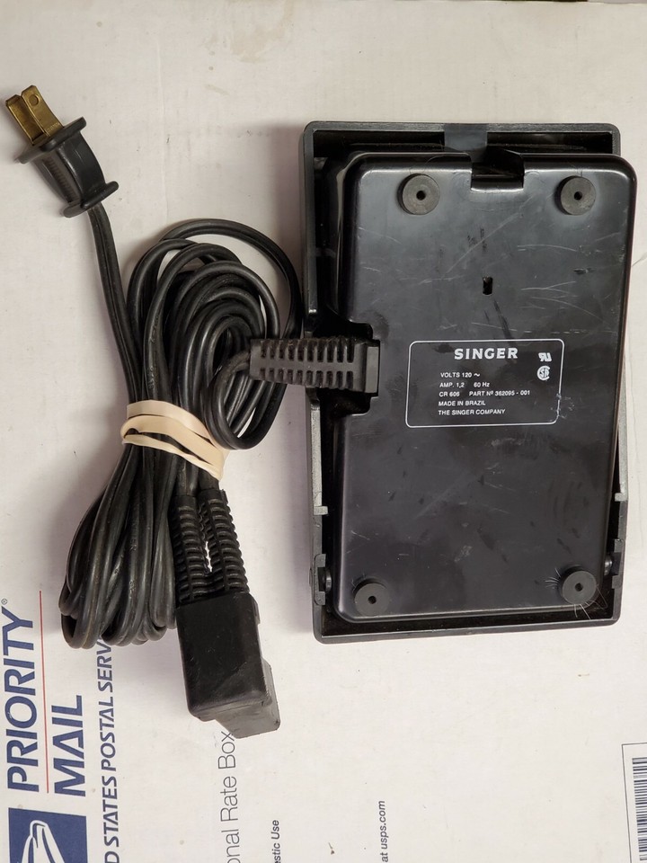 SINGER 362095-001 SEWING MACHINE FOOT PEDAL 3 PRONG CONNECTOR 604874 ...