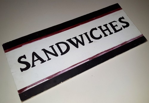 HANDPAINTED SANDWICHES RESTAURANT SIGN WOODEN SANDWICH WALL HANGING ...