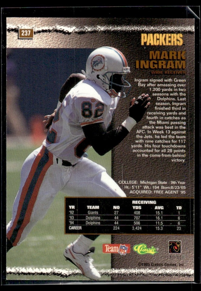 1995 Pro Line Mark Ingram Green Bay Packers #237 | eBay