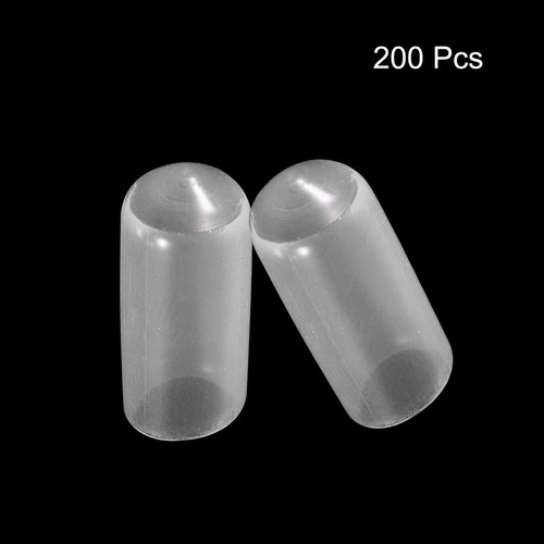 200pcs Rubber End Caps 7mm ID Vinyl Screw Thread Protectors Clear | eBay