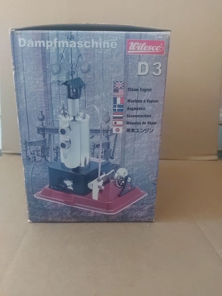 Wilesco D3 Stationary Steam Engine With Upright Brass Boiler Live Steam ...