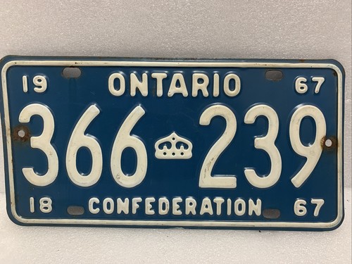 Ontario Blue License Plate White Lettering 1967 No Tags 366 239 ...