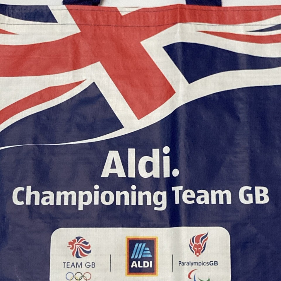 Aldi Team GB Tote Bag Olympics Paralympics Union Jack Lion Blue Red New ...