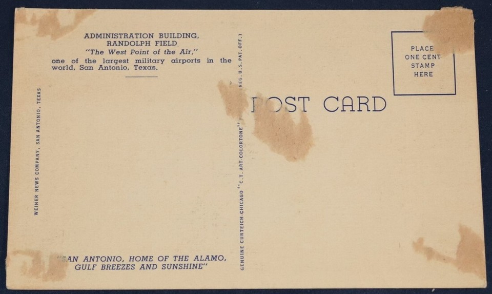 Administration Building, Randolph Field, San Antonio, TX Postcard ...