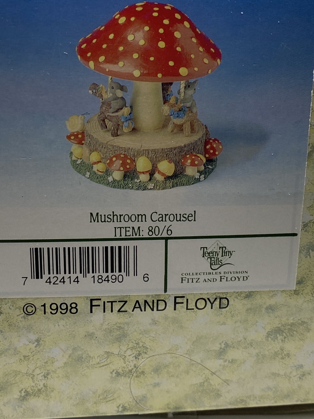 1998 Fitz and Floyd TEENY TINY TAILS MUSHROOM CAROUSEL MUSIC BOX W/ BOX #80/6 | eBay