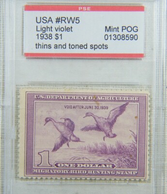 1938 US Federal Migratory Bird Duck Stamp $1 - PSE Mint POG , Violet | eBay