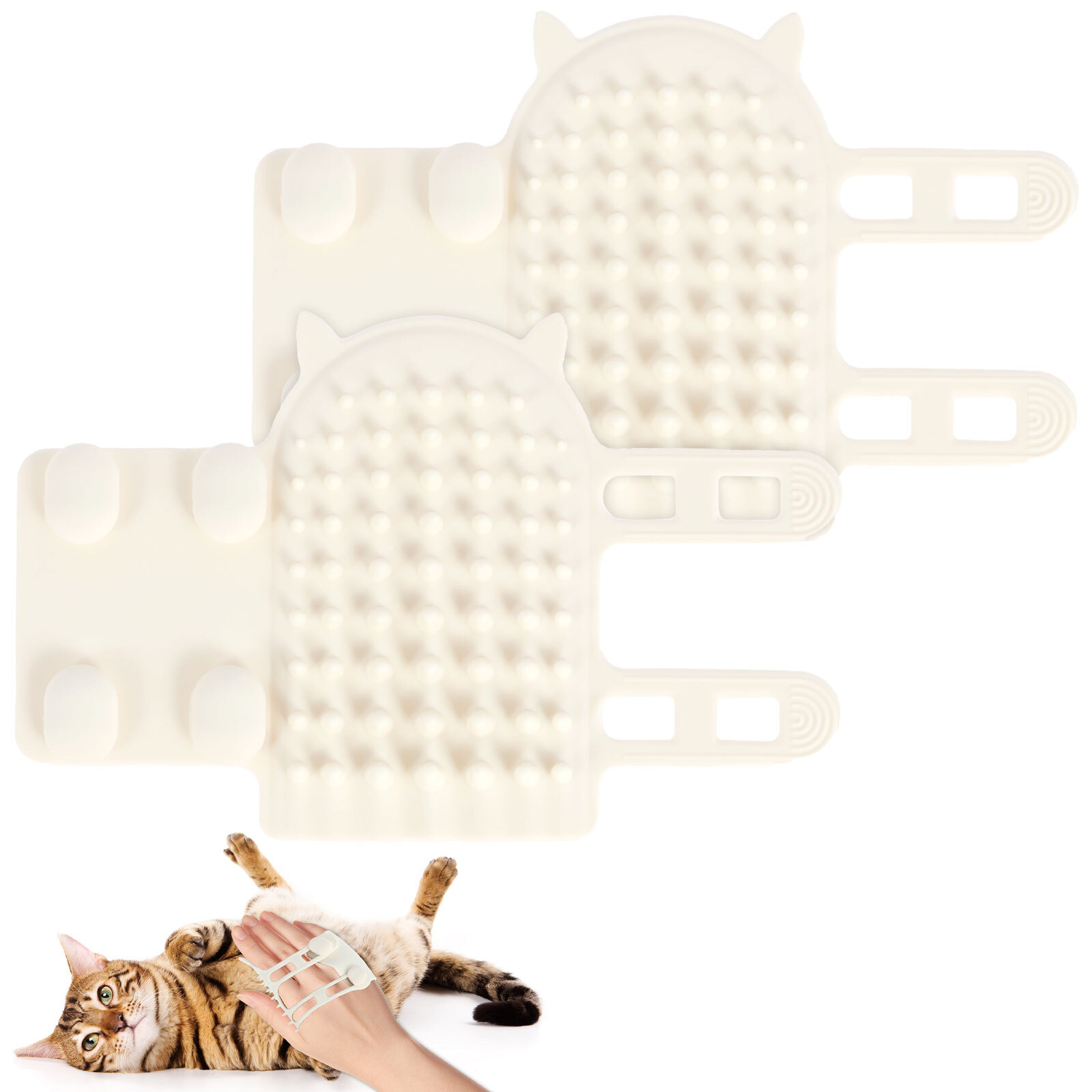 Cat Tickling Artifact Silicone Tickling Comb Pet Brush with Adjustable ...