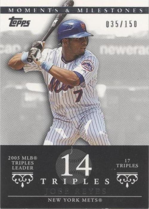 2007 Topps Moments & Milestones - Jose Reyes #140-14 2005 NLB Triples ...