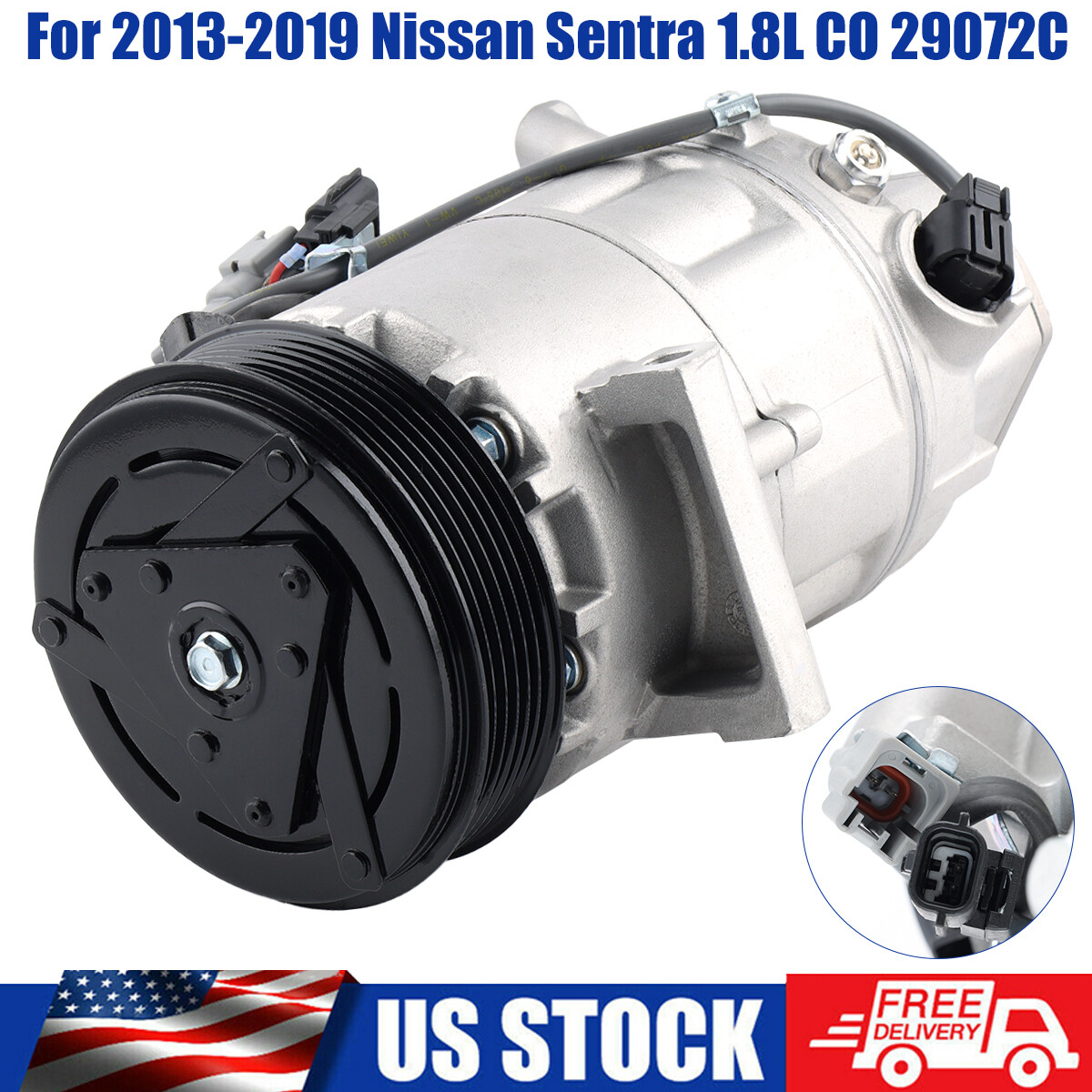 A/C Compressor W/ Clutch for 13-19 Nissan Sentra 14-15 Nissan Tsuru 1 ...