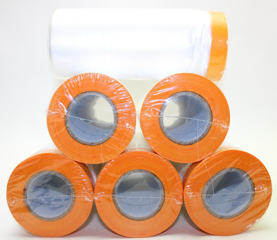 Pre-Taped Plastic Masking Film Roll 1/2" Masking Tape (42" X 65 ...