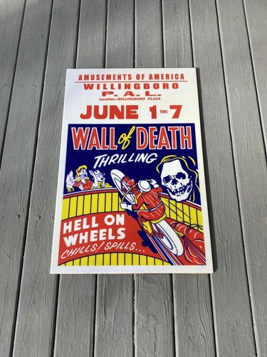 Wall of Death motorcycle Garage Sign – Wall Decor (24” x 16”) | eBay