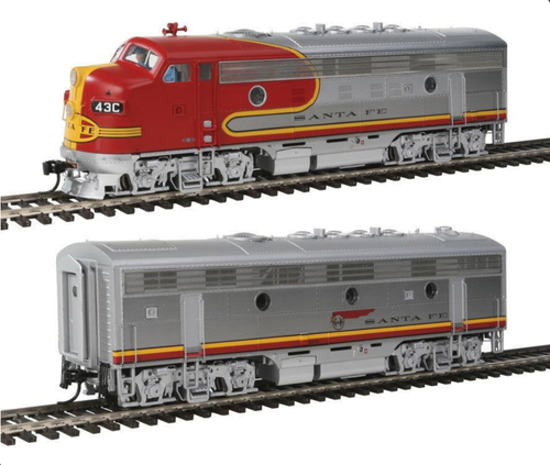 HO Walthers Proto 920-40698 Santa Fe F7 A/B Diesel 43C & 43B DCC ...