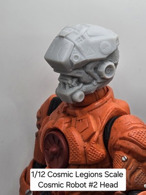 3d Printed COSMIC ROBOT #2 HEAD Head 1.0 Scale COSMIC Legions 1/12 ...