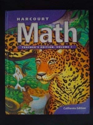 HARCOURT MATH, GRADE 1, VOLUME 1, TEACHER'S EDITION By Evan M. Maletsky ...