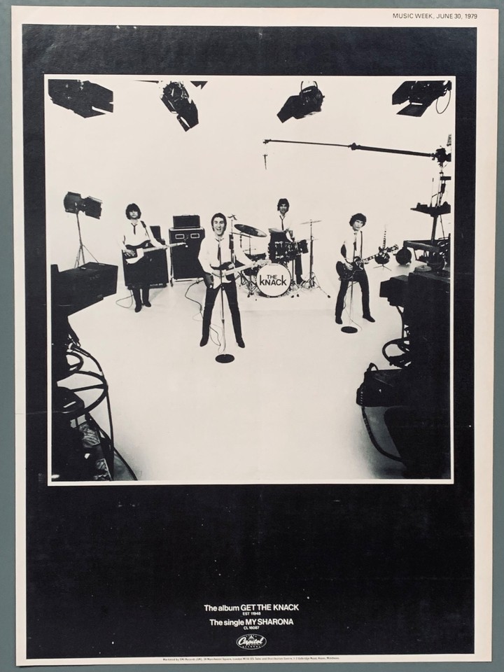 GET THE KNACK 1979 original UK POSTER ADVERT MY SHARONA Capitol Records ...