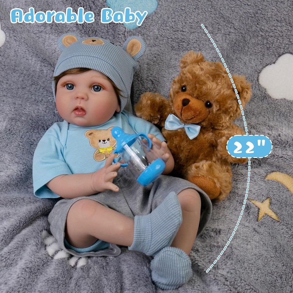 Reborn Baby Dolls 22-Inch Real Life Newborn Dolls Soft Cloth Body ...