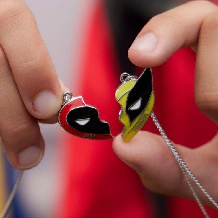 Deadpool & Wolverine Best Friends Friendship Necklace Marvel Superhero ...