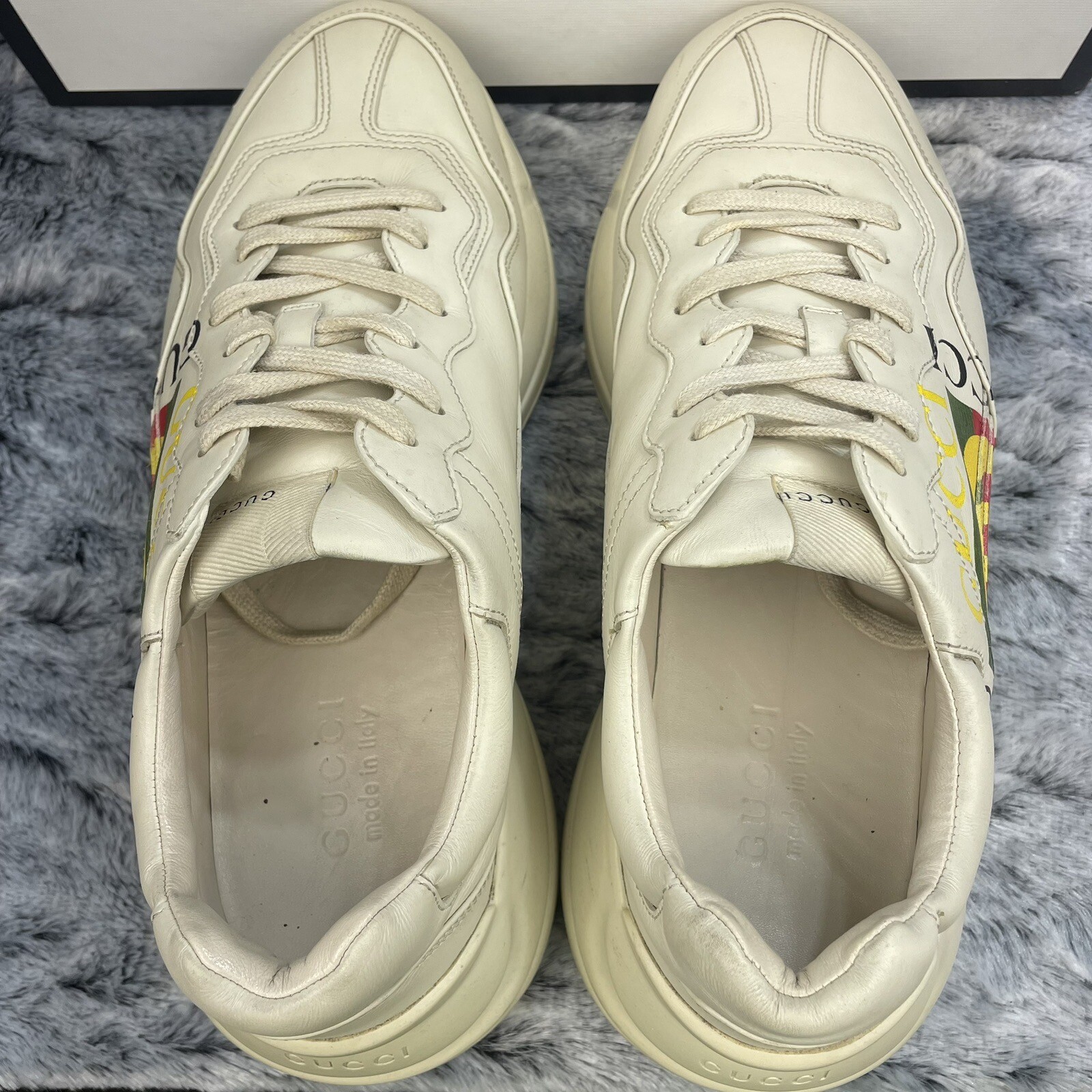 Gucci Rhyton Vintage Logo Ivory Sneakers 100% Authent… - Gem