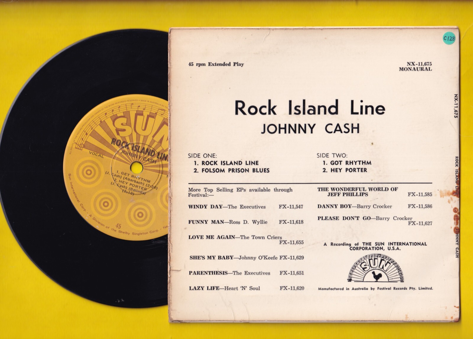 Johnny Cash rare mono ep SUN NX-11,675- Rock Island Line | eBay Australia