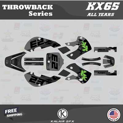 Graphics Kit for Kawasaki KX65 (1999-2024) KX 65 Throwback Series ...