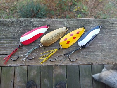 Custom Northern Pike spoons w/Single hook (4) 1 OZ. | eBay