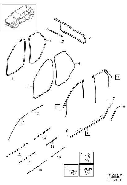 Genuine Volvo Weather-strip on Body 31424690 for sale online | eBay