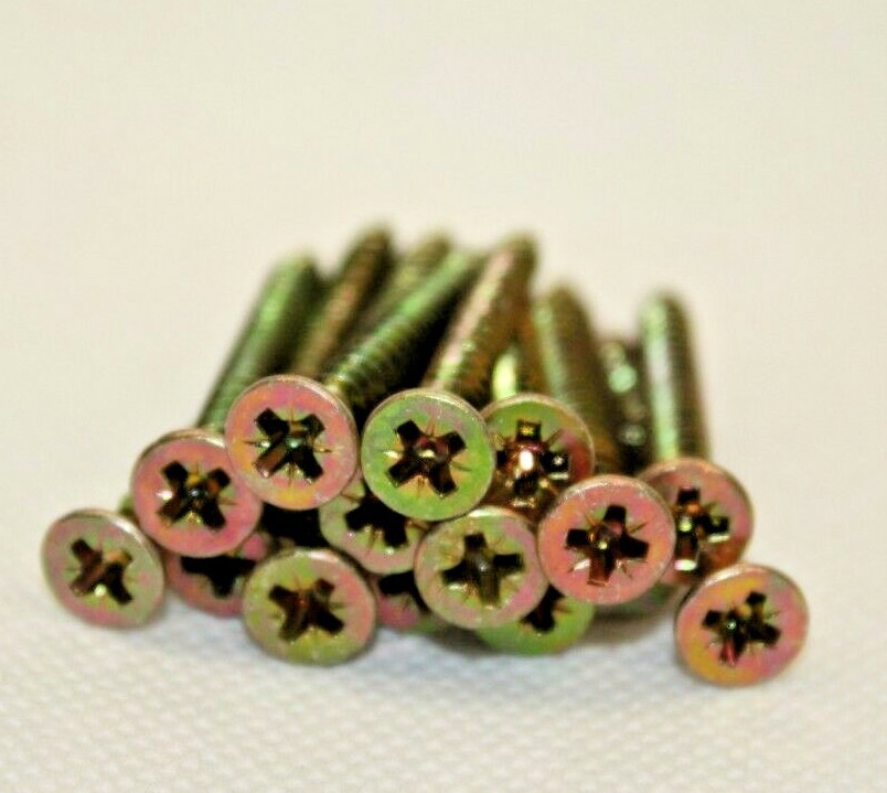 WOOD SCREWS MULTI-PURPOSE POZI COUNTERSUNK CHIPBOARD YELLOW FREE UK P&P ...