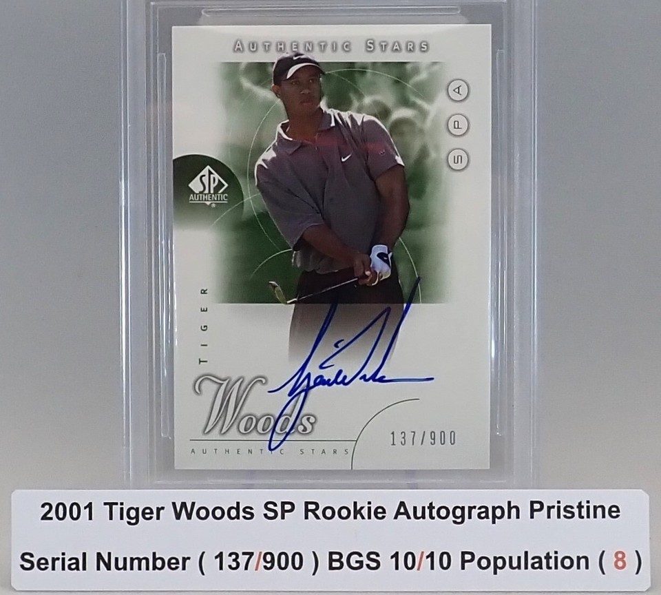 2001 TIGER WOODS🔥BGS 10/10🔥SP AUTHENTIC AUTOGRAPH ROOKIE 137/900 RARE ...
