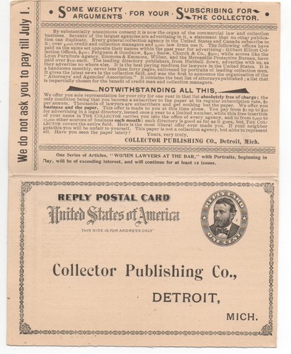 1893 Double US Message & Reply Postal Cards w Advertising Collector ...