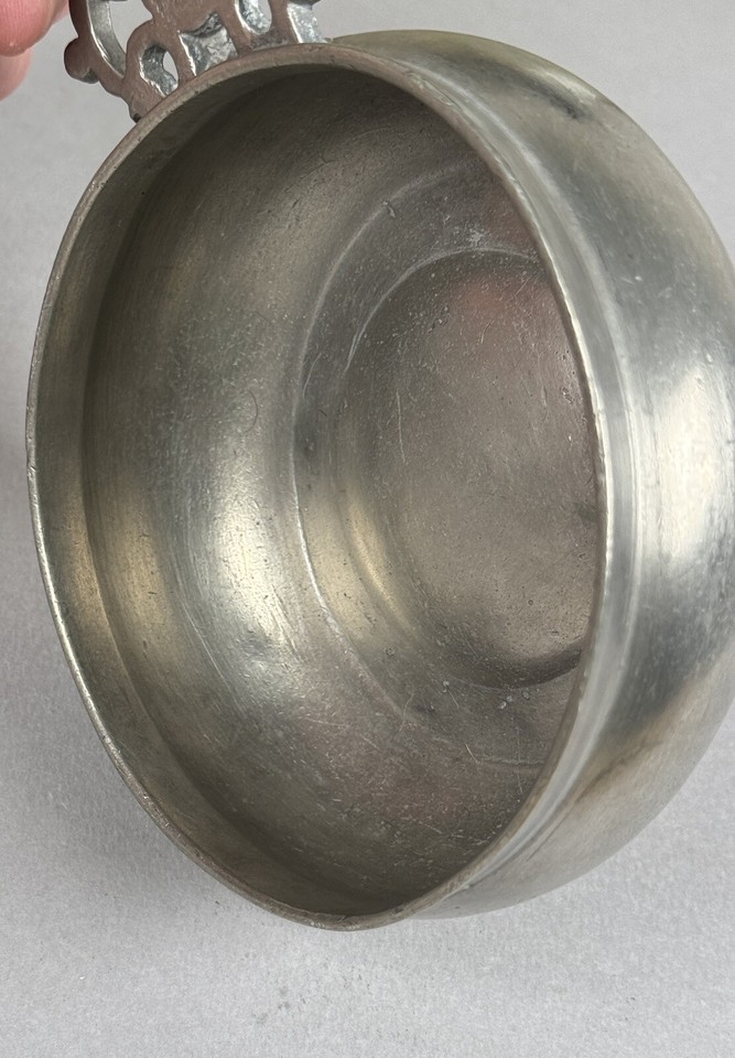 Antique Early American Pewter Porringer Bowl Samuel Danforth 18th C. Ex ...