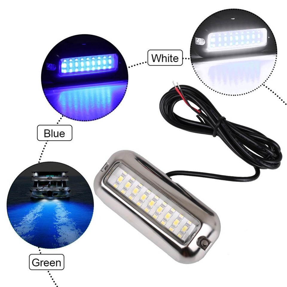 2PCS 27LED Underwater BOAT MARINE Transom Light Stainless Steel ...