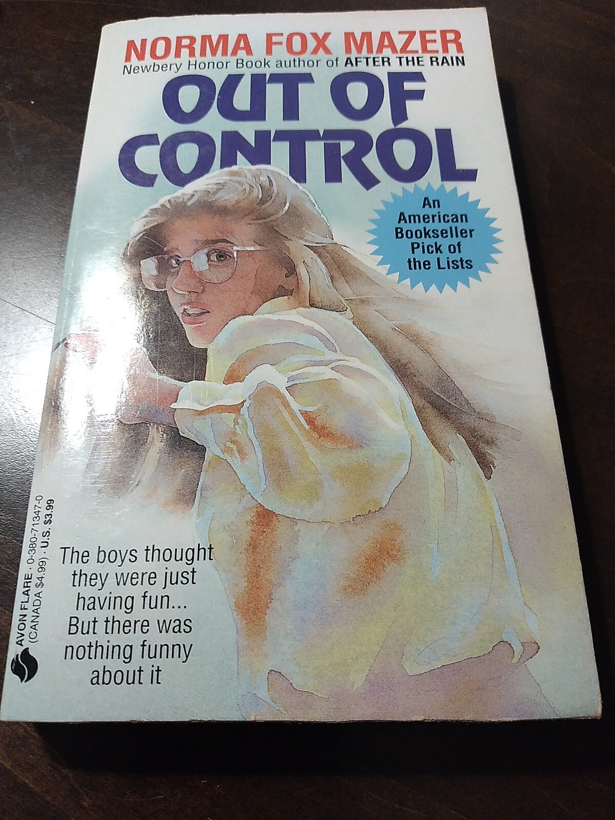 Out of Control by Norma Fox Mazer VG Condition 1st Print | eBay
