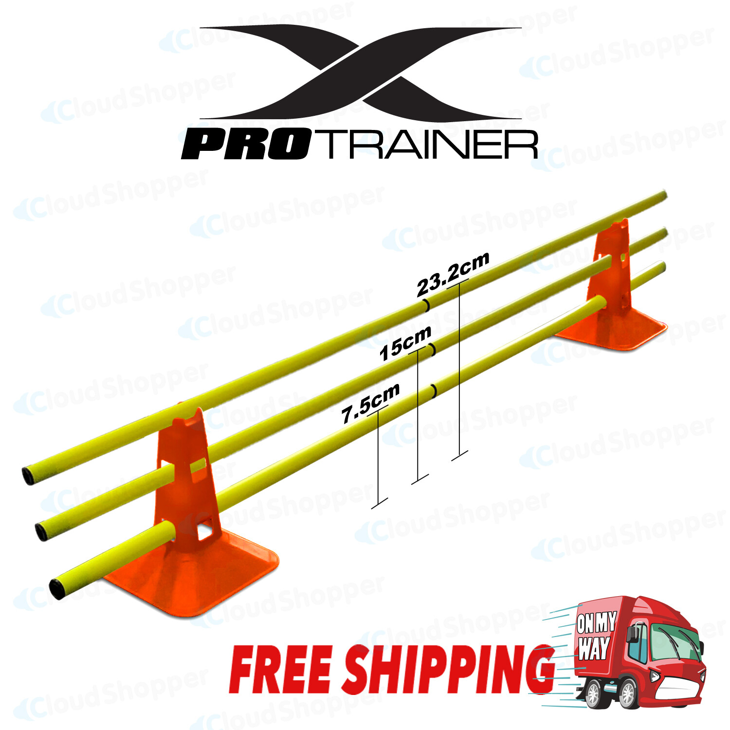 Fluro Orange Hurdle Cone Set Agility Poles Agility Ladder Speed ...